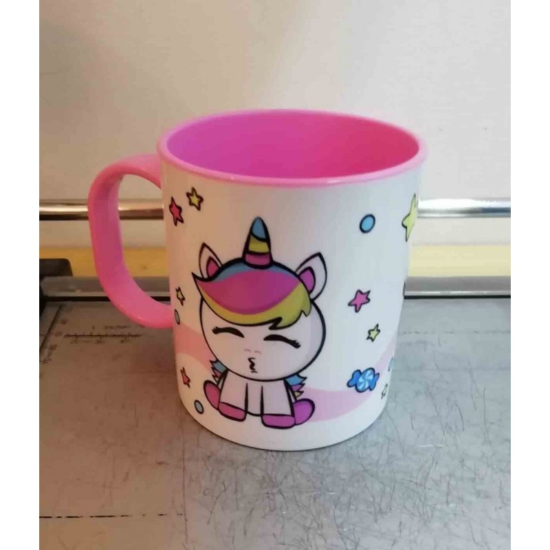 TAZA PLASTICO ROSA